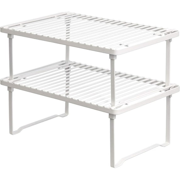 Stackable Metal Kitchen Storage Shelves for Dishes, 12.5" L x 8" D x 4. ...