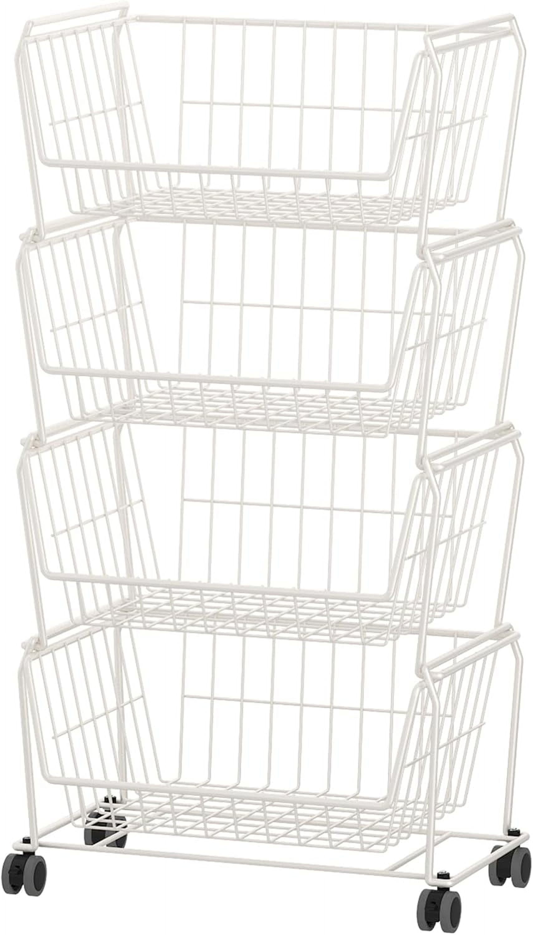 Stackable Metal Storage Carts, Dual Use Shelf for Kitchen Fruit ...