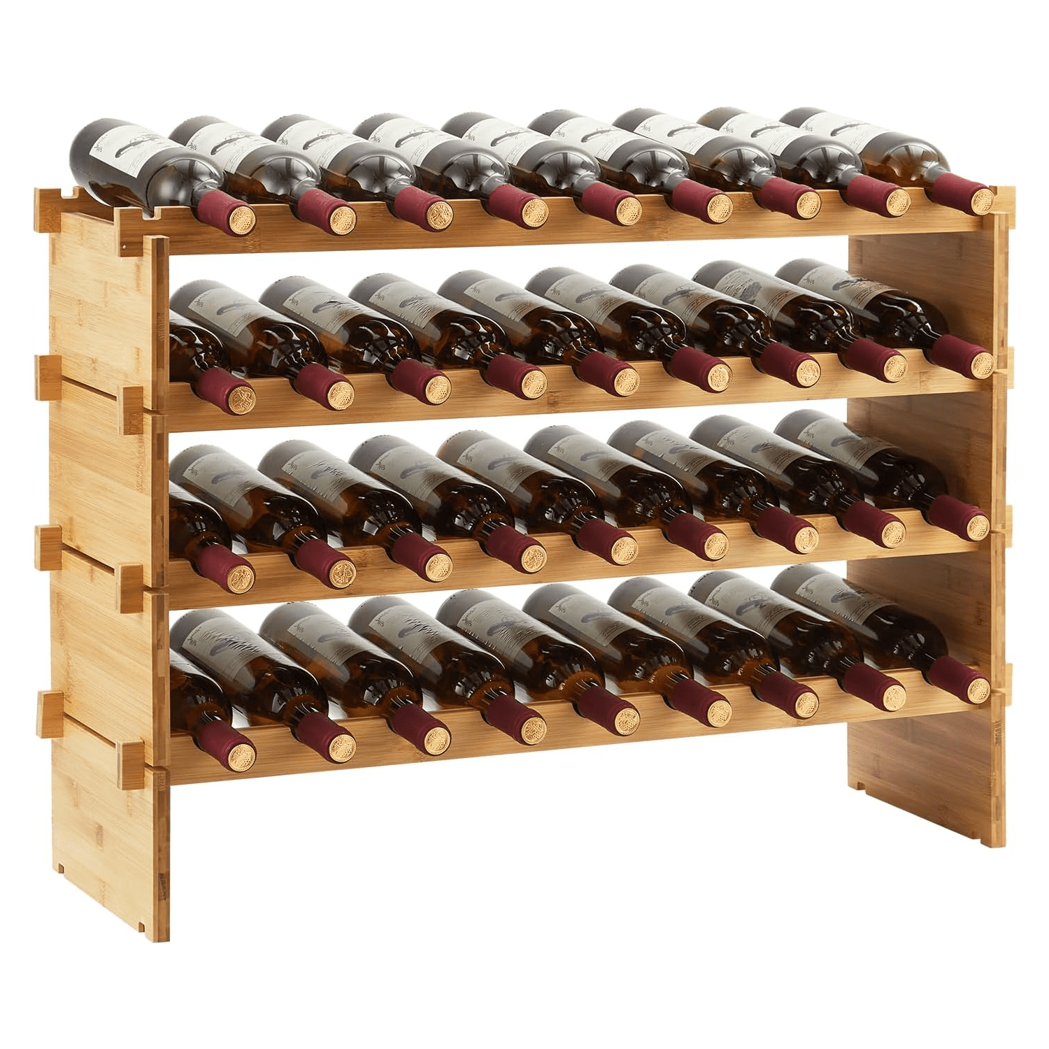 Stackable Modualr Wine Racks,Bamboo Liquor Display Shelves,Farmhouse ...