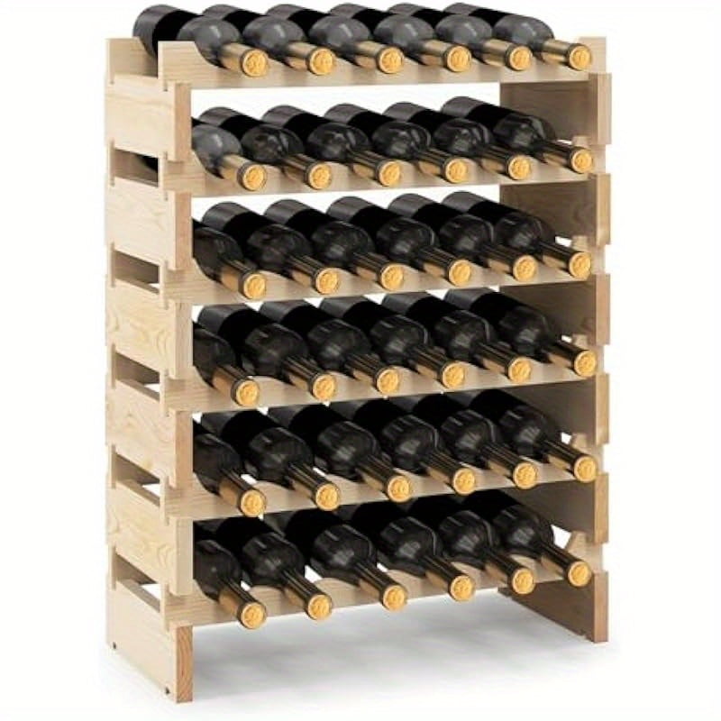 Stackable Modular Wine Rack 6-Tier 36 Bottles Wine Bottle Holder Wine ...