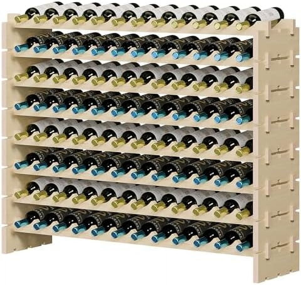 Stackable Modular Wine Rack 96 Bottles Freestanding Wine Bottle Holder ...