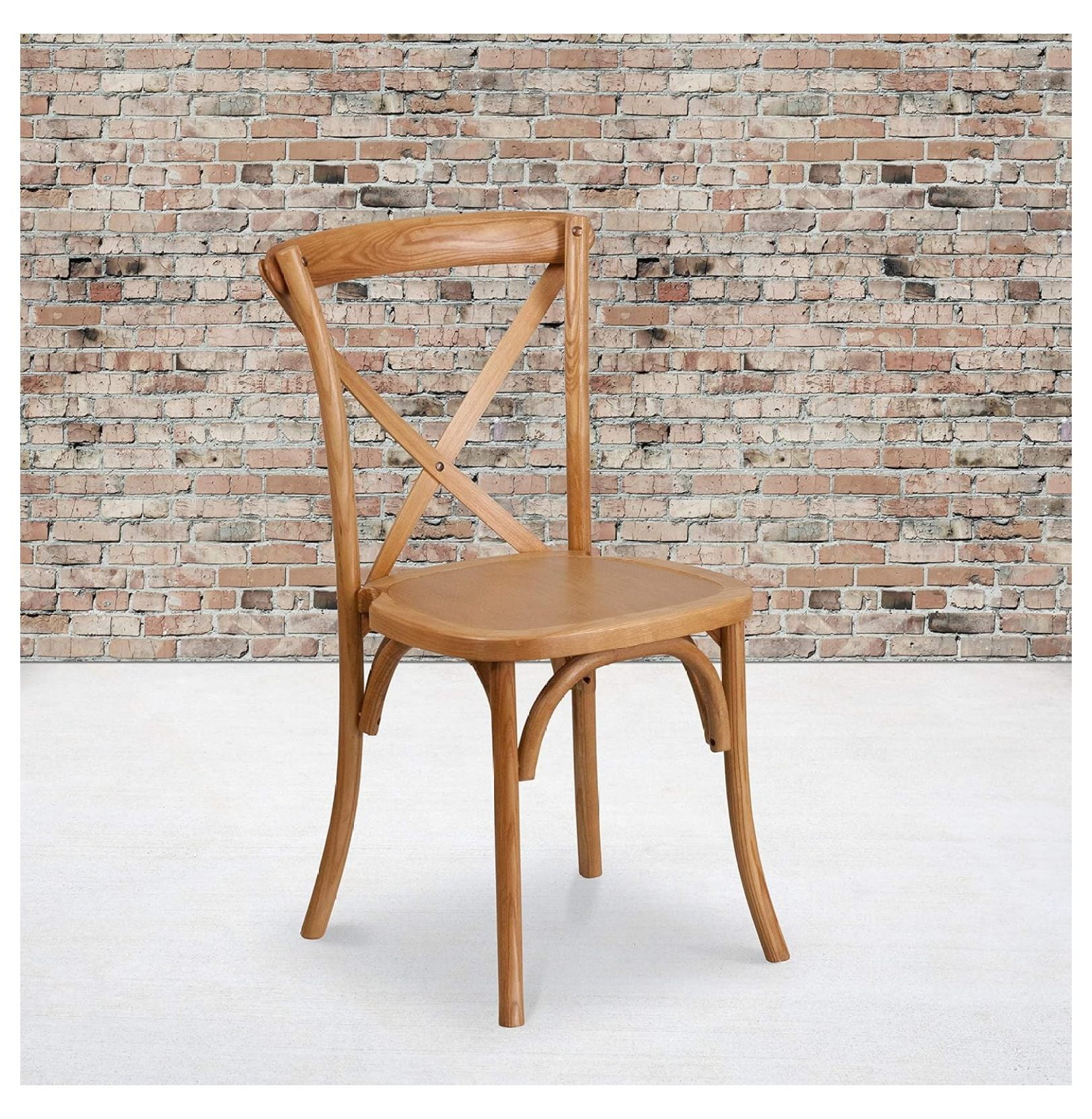 Stackable Oak Wood Cross Back Chair - Walmart.com