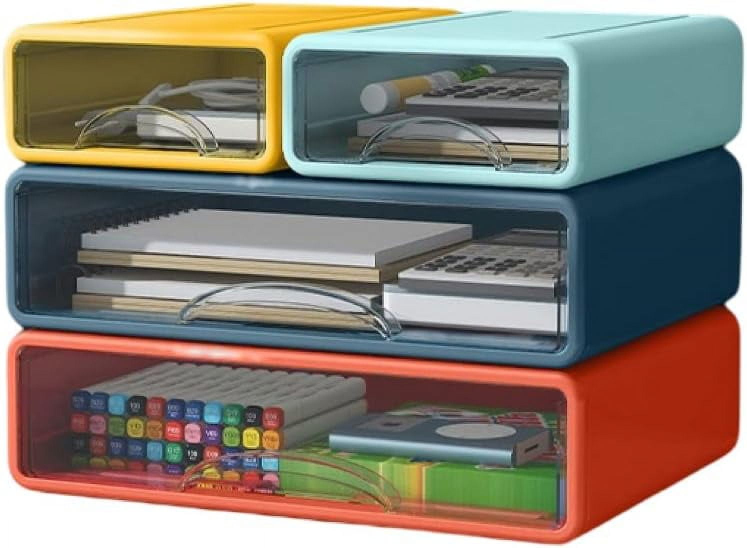 Stackable Office Storage Box with Drawers｜Office Desk Storage Box with ...