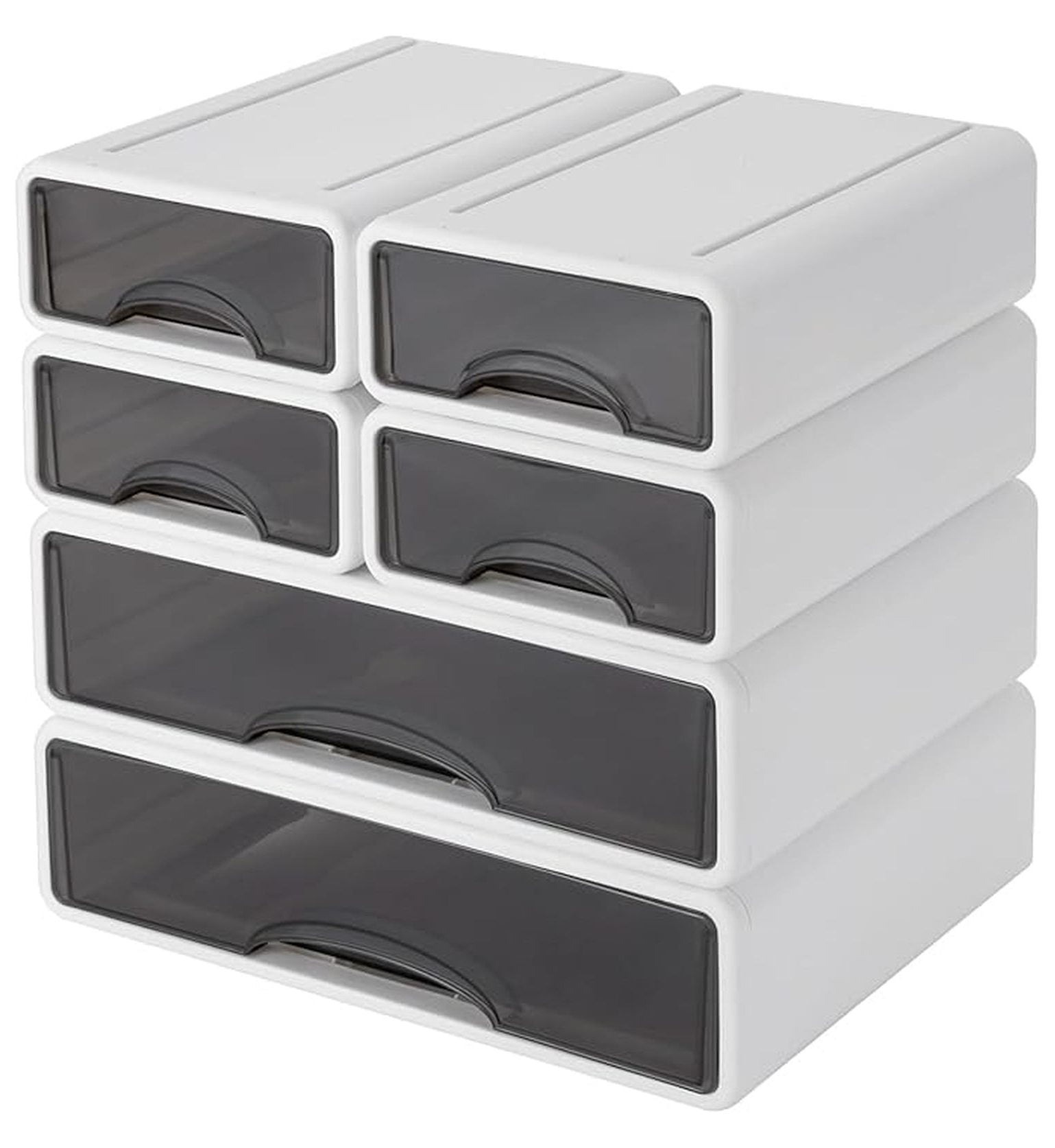 Stackable Office Storage Box with Drawers, Office Desk Storage Box with ...