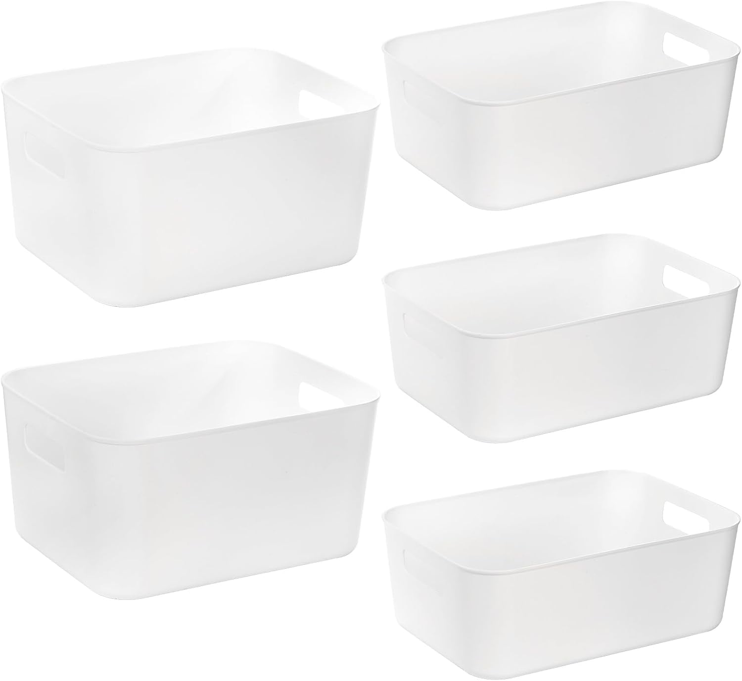 Stackable Open Storage Baskets (5-Pack) - Multi-Use Containers for Home ...
