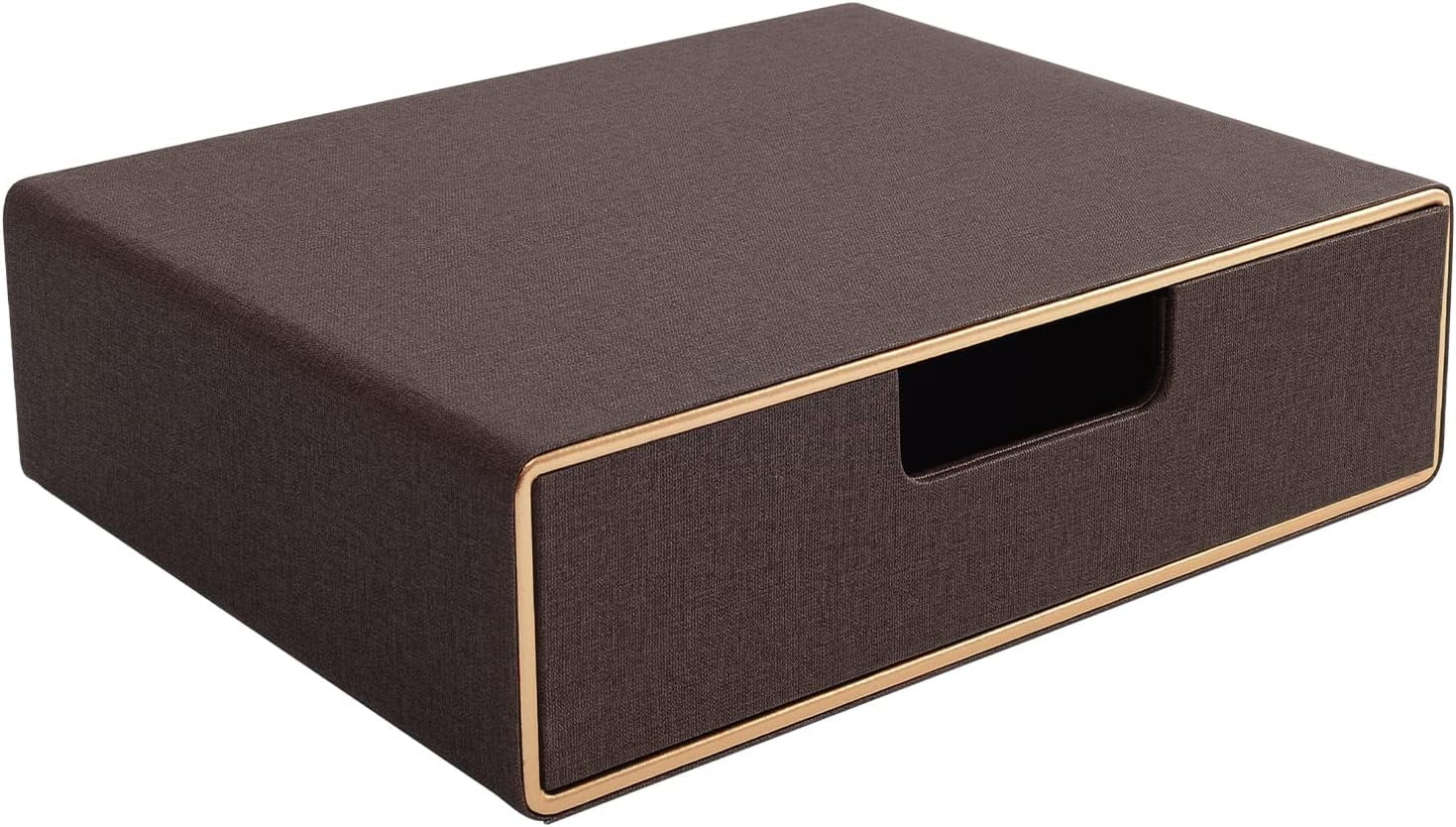 Stackable Organizer Drawer Classic Brown Pu Leather Handmade,Organize ...