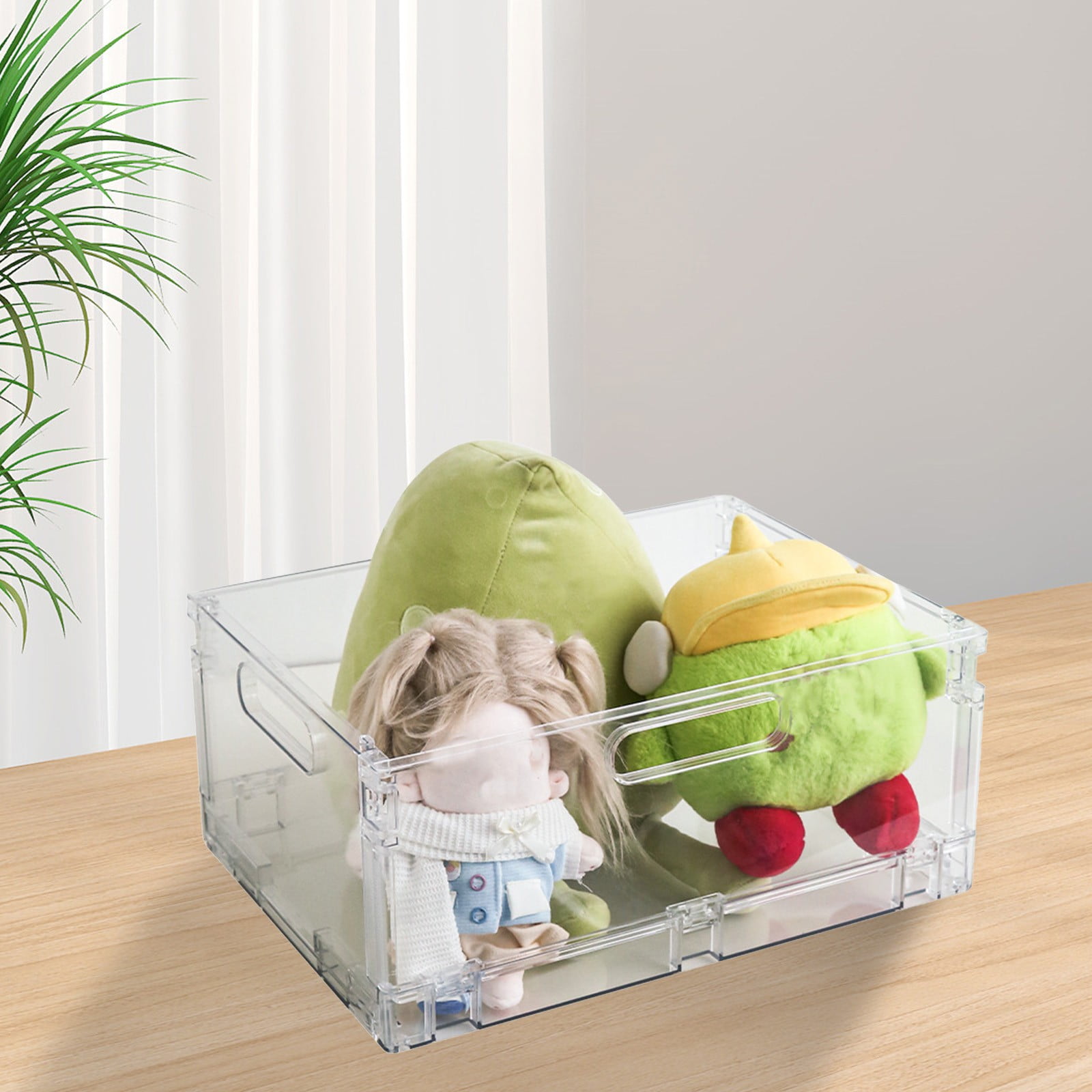Stackable Organizer Drawer, Clear Plastic Storage Box, Pull-Out Bin ...