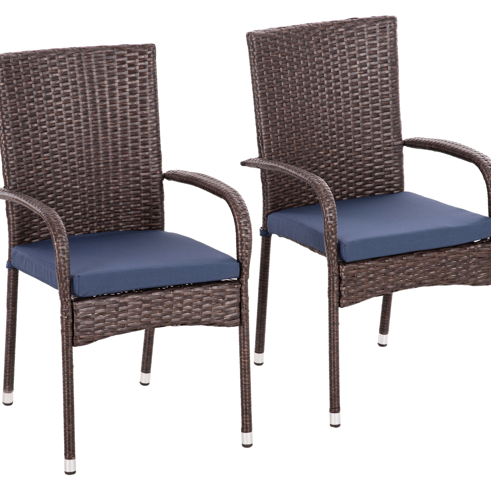 Stackable Outdoor Chairs With Cushions For Patio Dining. 2. & . Cream ...