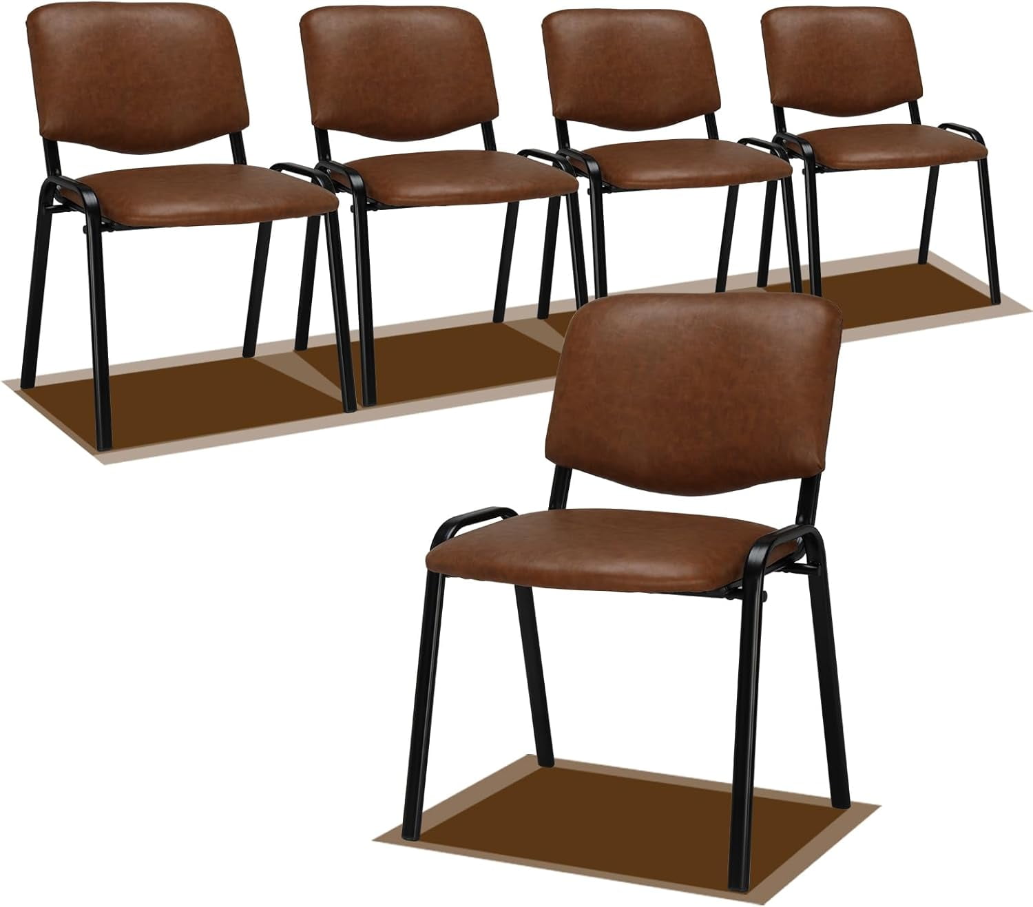 Stackable PU Church Chairs Conference Room Chairs, Office Guest & Reception Stacking Chairs for ...
