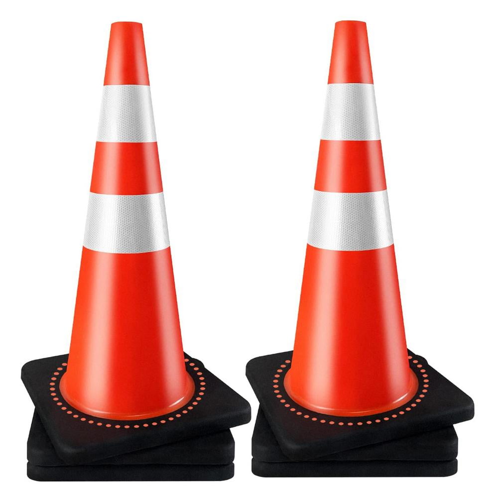 Stackable PVC Safety Cones in High-Visibility Orange, 28 Inch Heavy ...