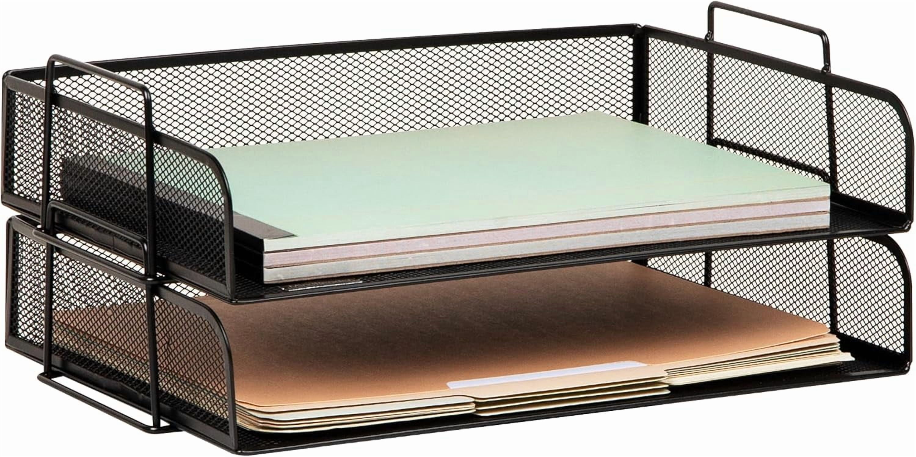 Stackable Paper Tray, Desktop Organizer, File Storage, Office, Metal ...