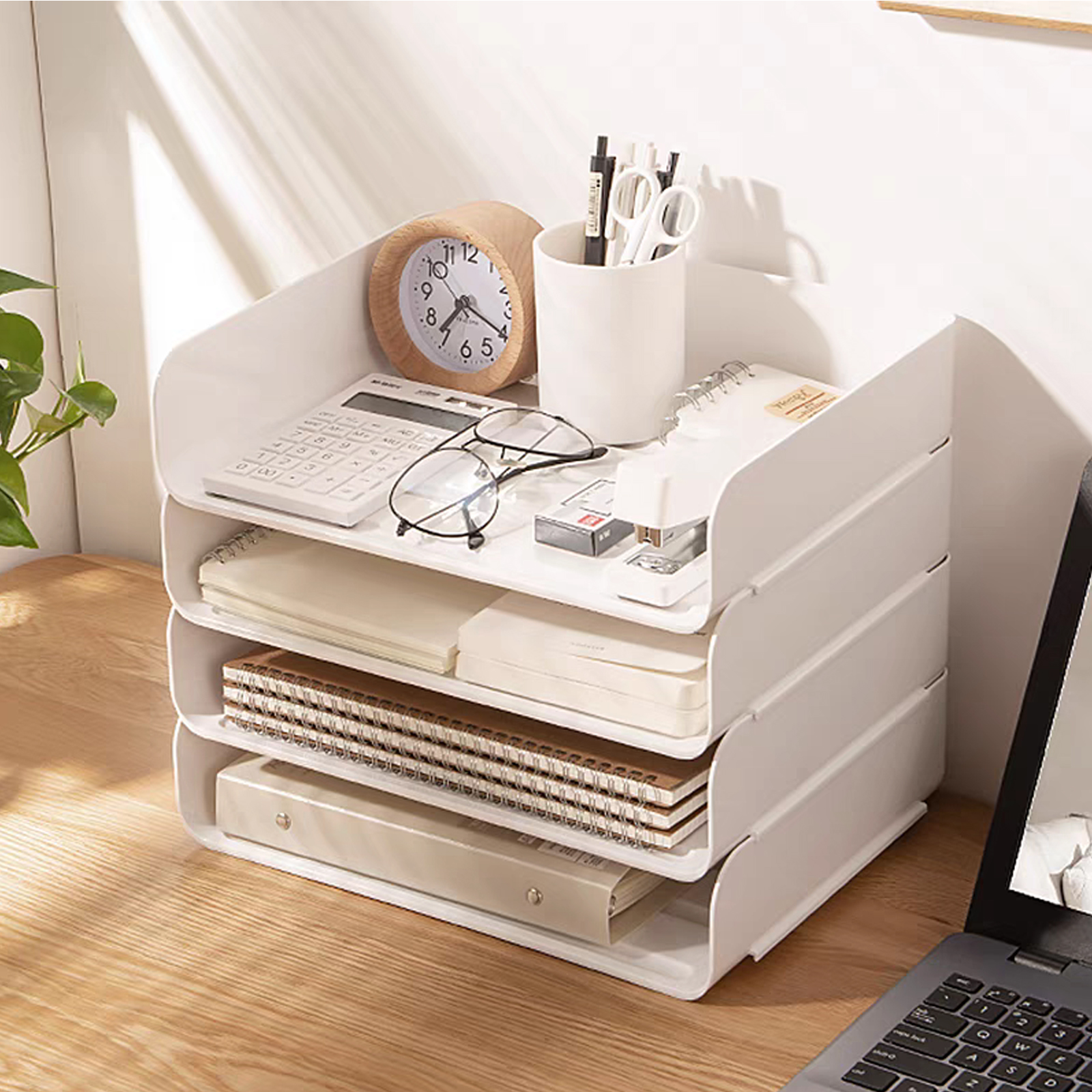 Office Plastic Desk Letter Tray (2 Pack) - Stackable - Walmart.com