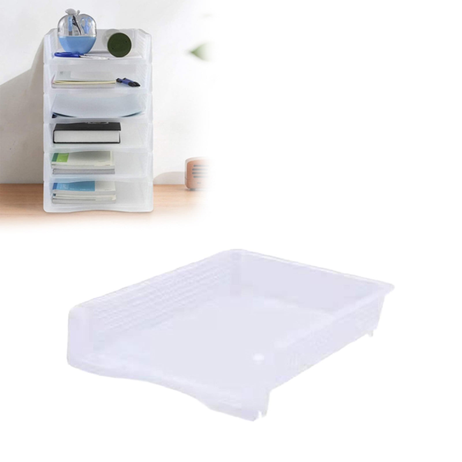 Stackable Paper Trays, Heavy Duty Rectangular Plastic Desk Holder ...
