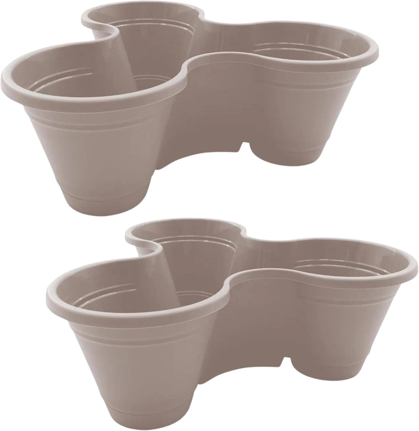 Stackable Plastic 3-Section Planters 10x9x3.75-in, Vertical Tower Pots ...