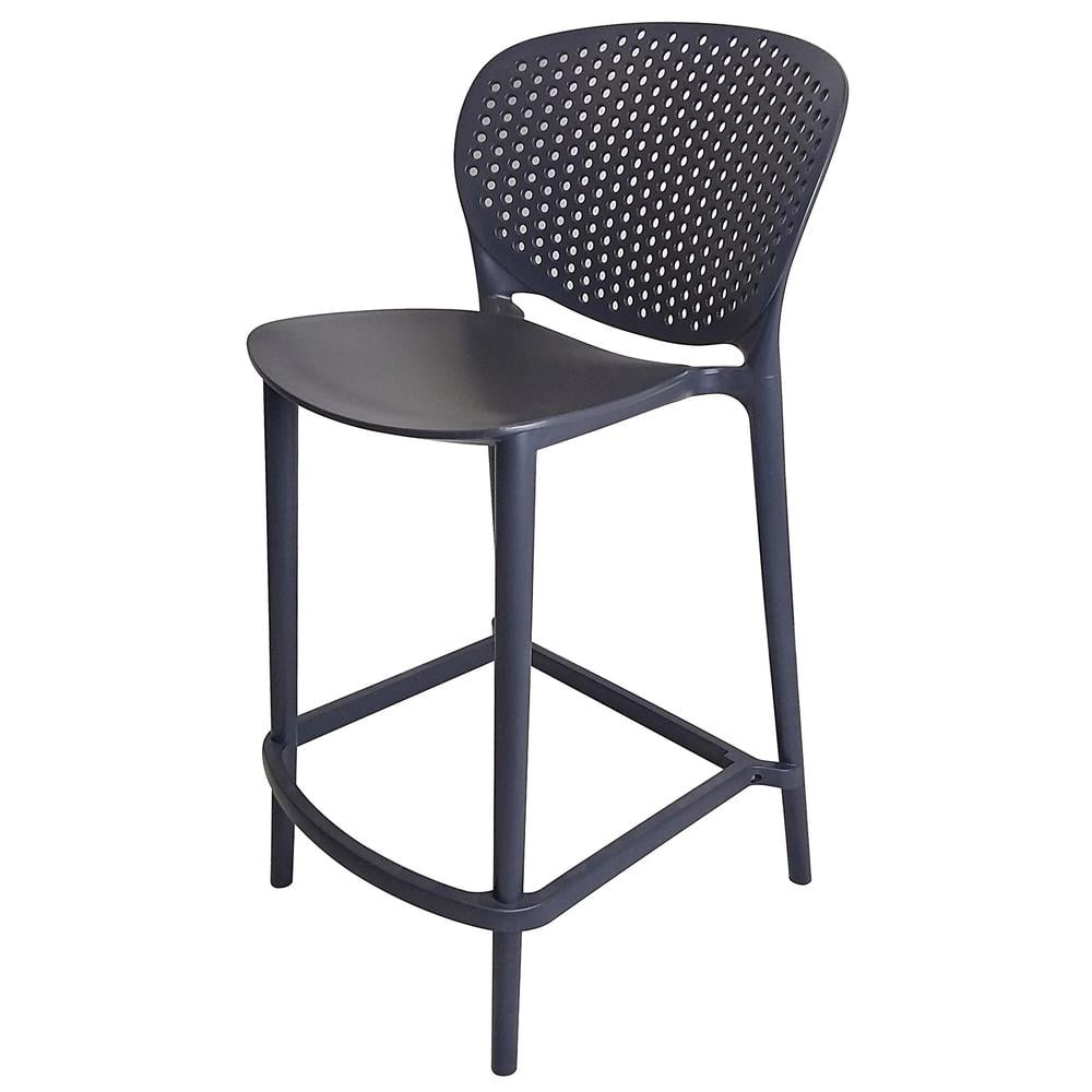 Stackable Plastic Bar Stool in gray (Set of 4) - Walmart.com