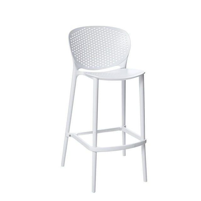 Stackable Plastic Bar Stool in white (Set of 4) - Walmart.com