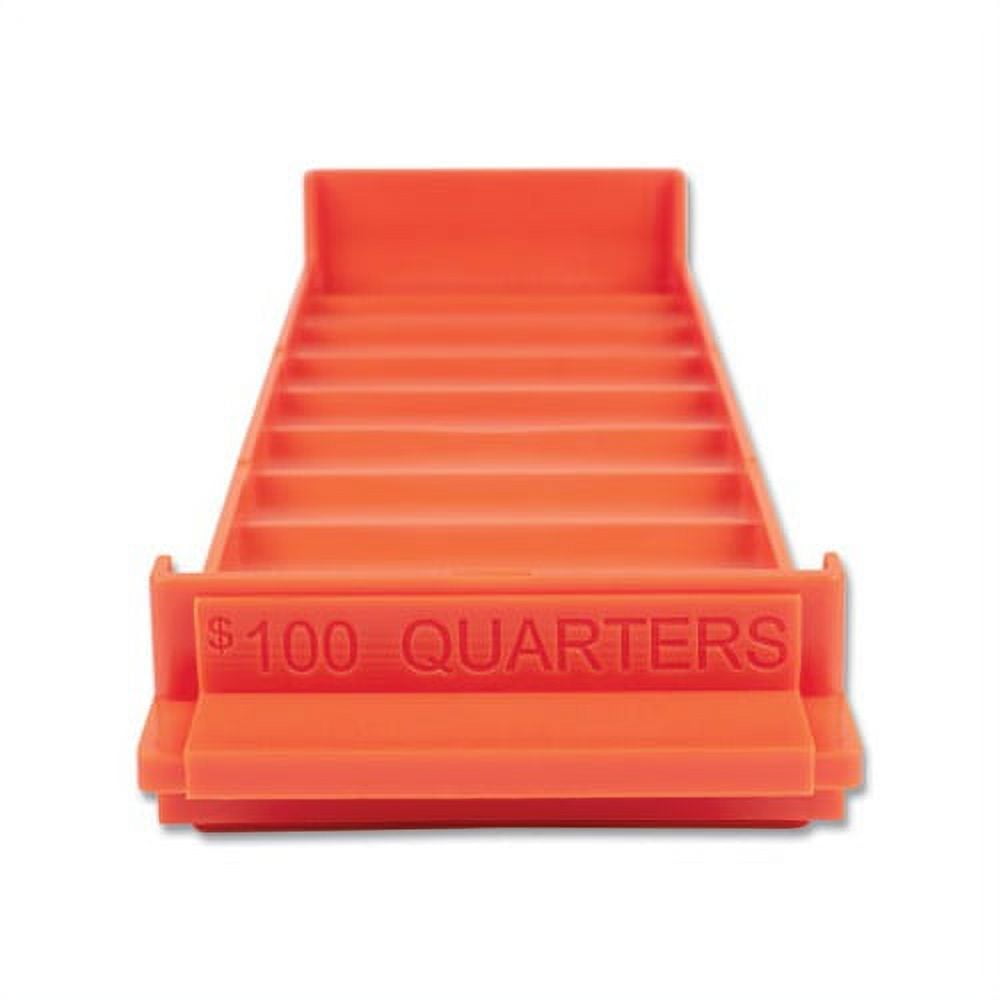Stackable Plastic Coin Tray Quarters, 3.75 x 11.5 x 1.5, Orange, 2/Pack ...