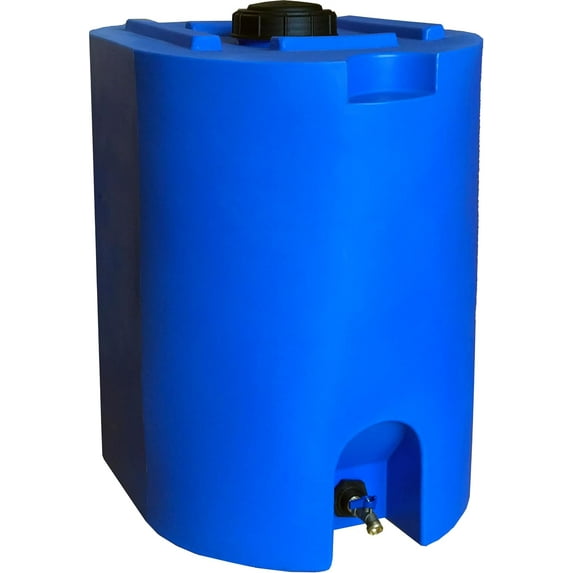 Stackable Plastic Drinking Water Storage Tank with Spigots, 55 Gallon ...