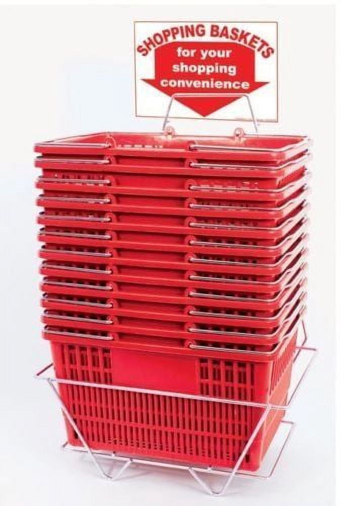 Stackable Plastic Set of 12 Red Standard Shopping Baskets.Plastic ...