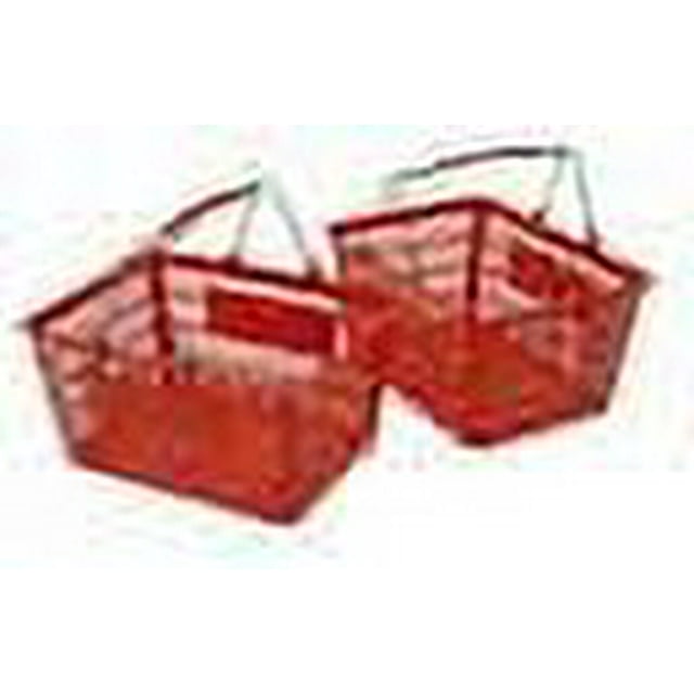 Stackable Plastic Shopping Basket Set set of 2 red.These carryalls have ...