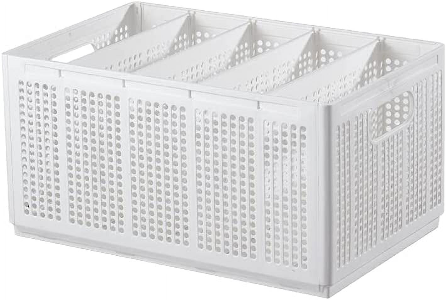 Stackable Plastic Storage Basket,7 Grids Foldable Closet Organizer ...
