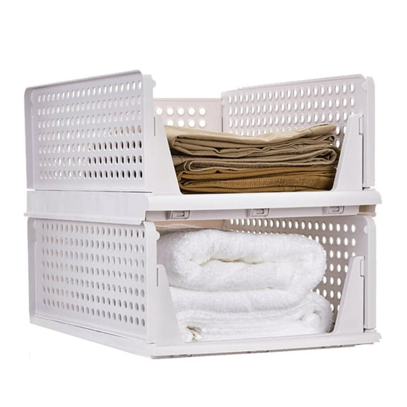 Clear Storage Bin 32 Quart Stackable Durable Plastic Organizer W ...