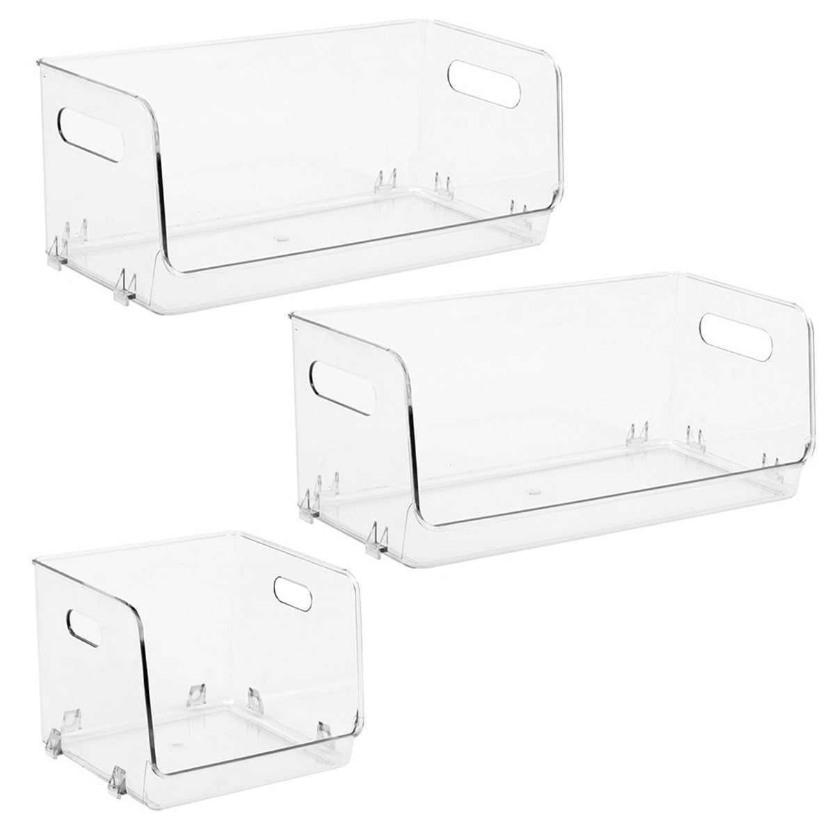 Stackable Plastic Storage Bins Large Multipurpose Bins Open