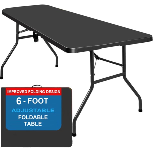 6 Foot Premium Rectangular Plastic Folding Table for Indoor Outdoor ...