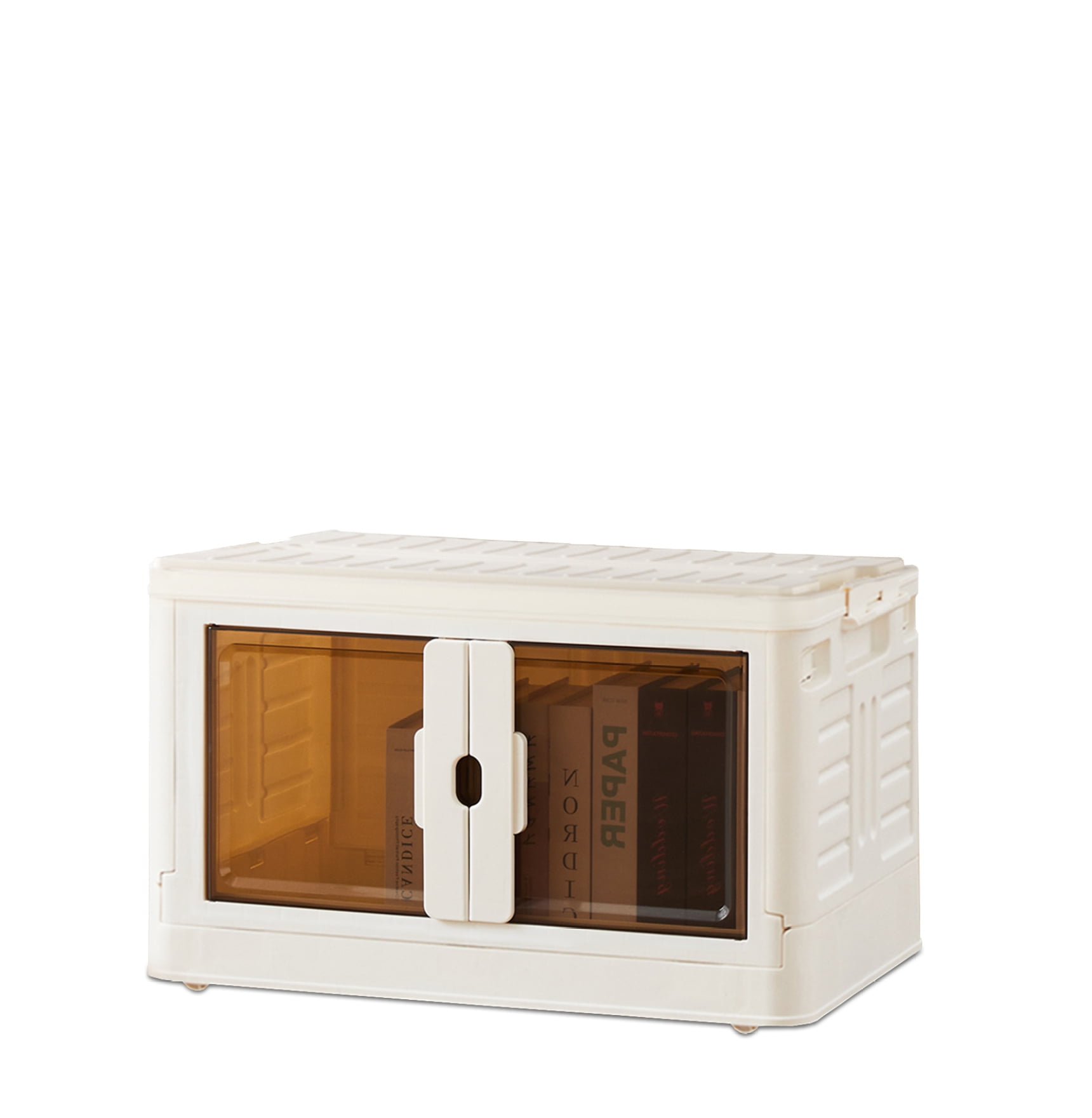 Stackable Plastic Storage Bins with Lids - 37QT Foldable Storage Boxes ...