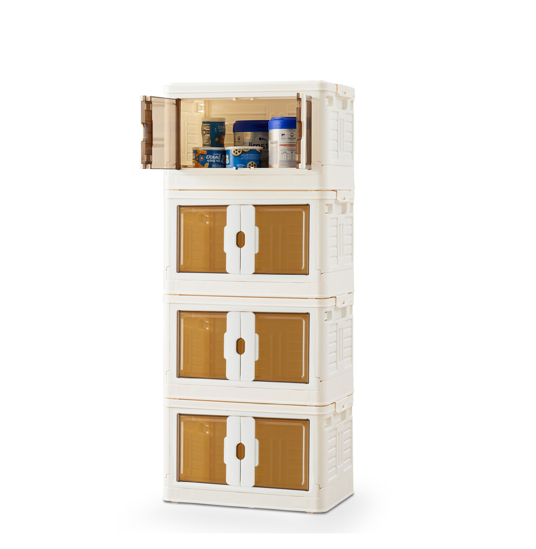 Stackable Plastic Storage Bins with Lids - 37QT Foldable Storage Boxes ...