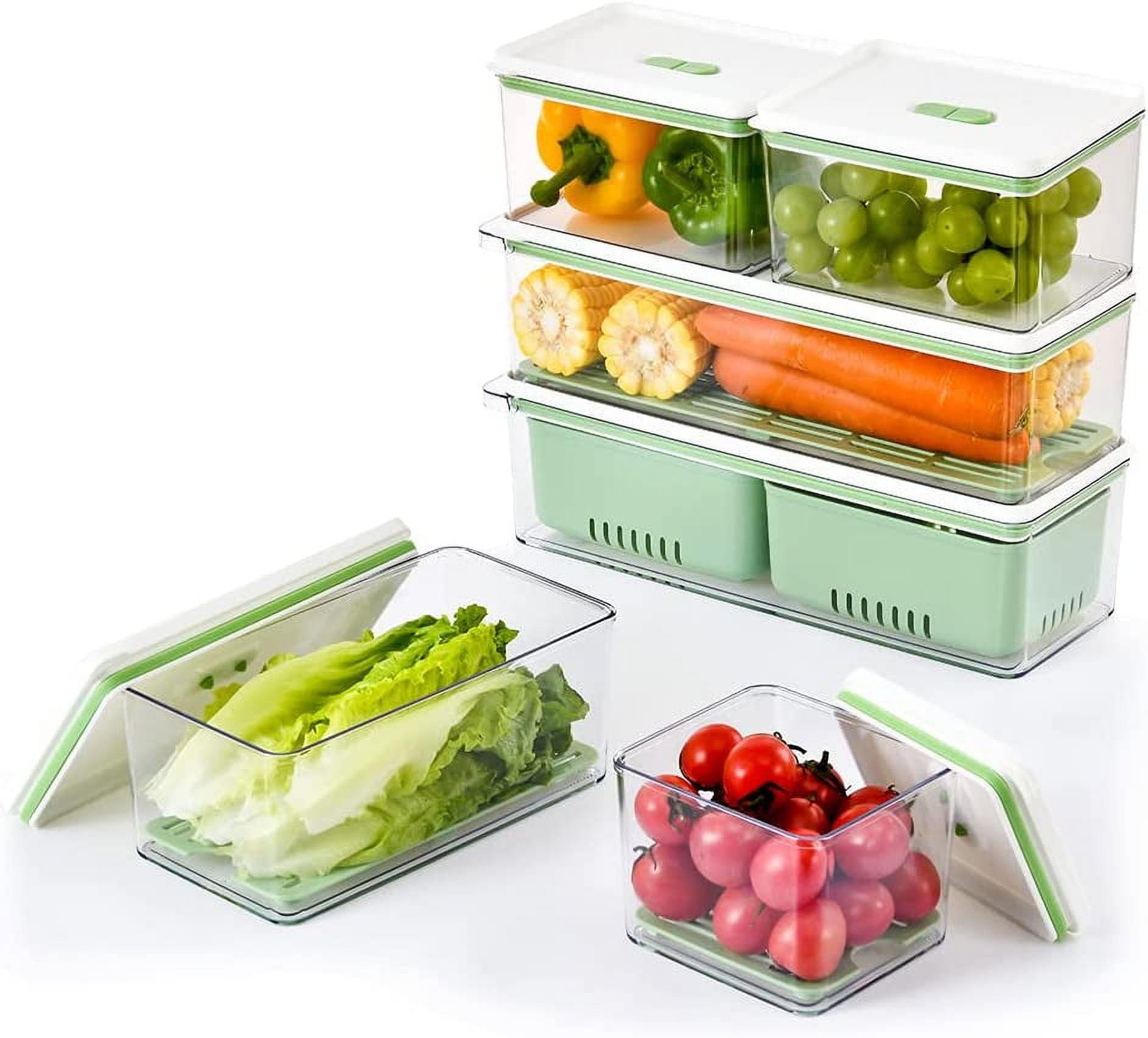 Stackable Produce Saver, Organizer Bins/Storage Containers with ...