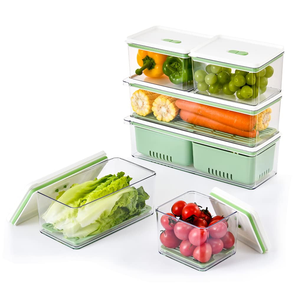 Stackable Produce Saver, Organizer Bins/Storage Containers with ...