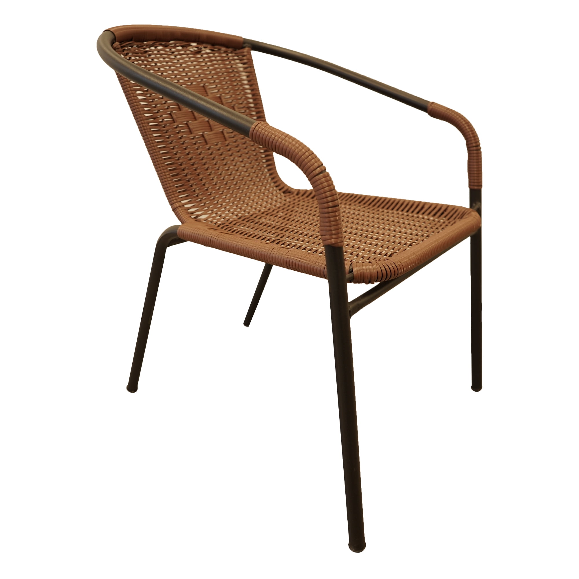 RTC Group Vurban Furniture Stackable Rattan Chair - Dark Brown, Set of ...