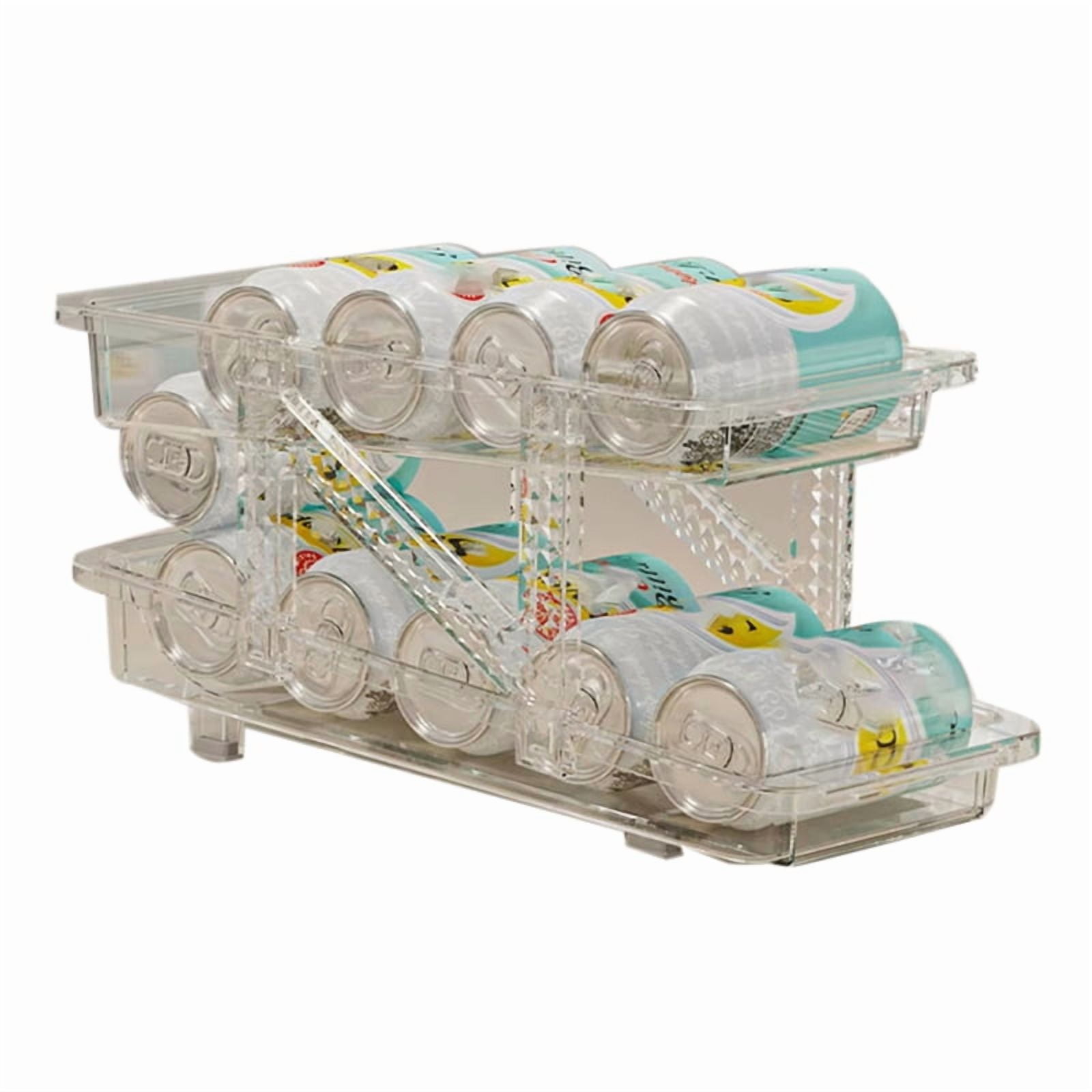 Stackable Refrigerator Can Organizer - Clear Plastic Beverage Dispenser ...
