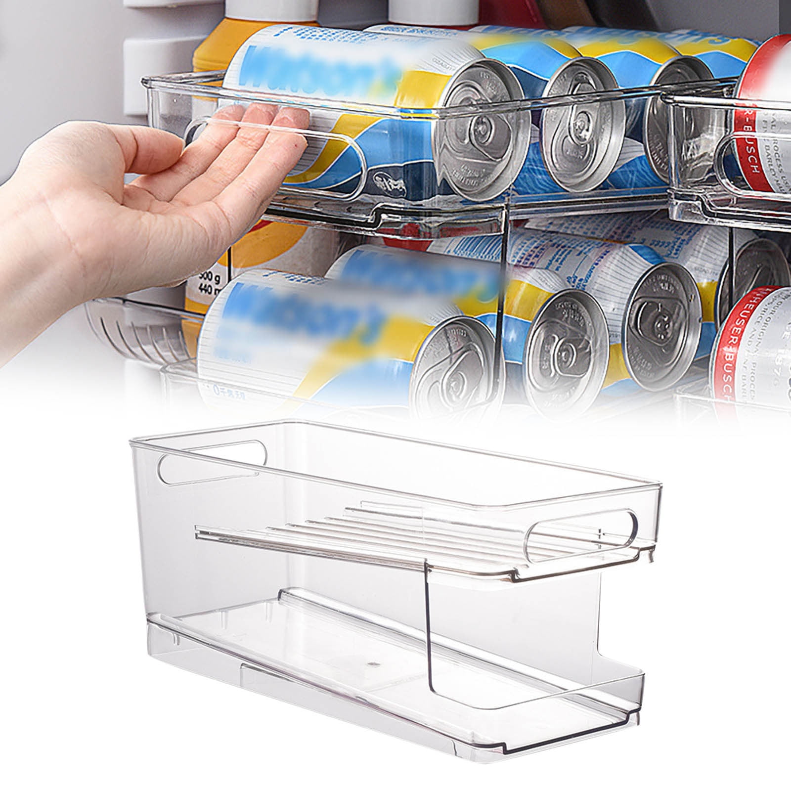 Stackable Refrigerator Organizer Bins Pop Soda Can Dispenser Beverage ...