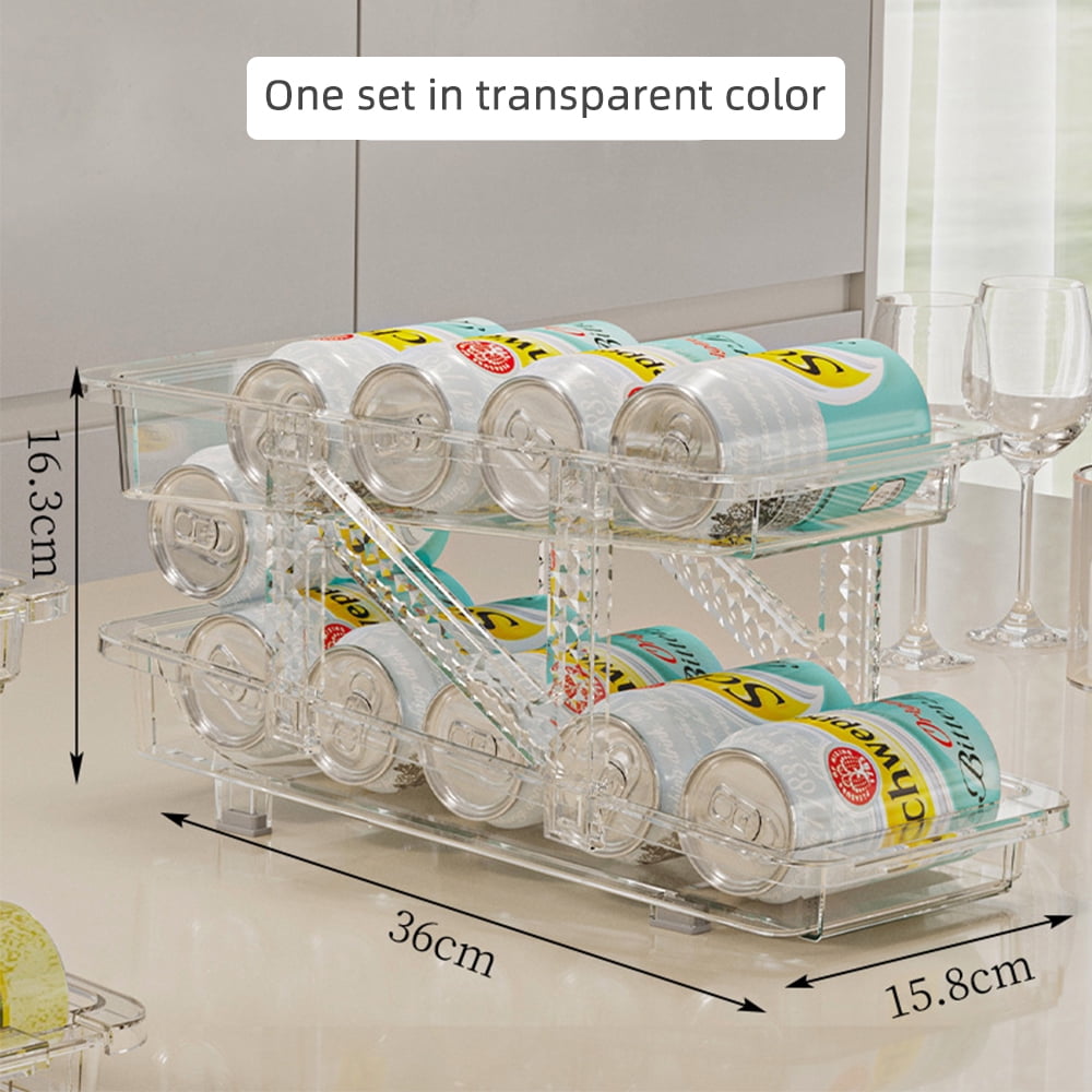 Stackable Refrigerator Organizer Bins Pop Soda Can Dispenser Beverage ...