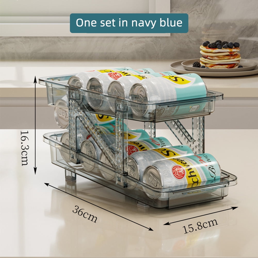 Stackable Refrigerator Organizer Bins Pop Soda Can Dispenser Beverage ...