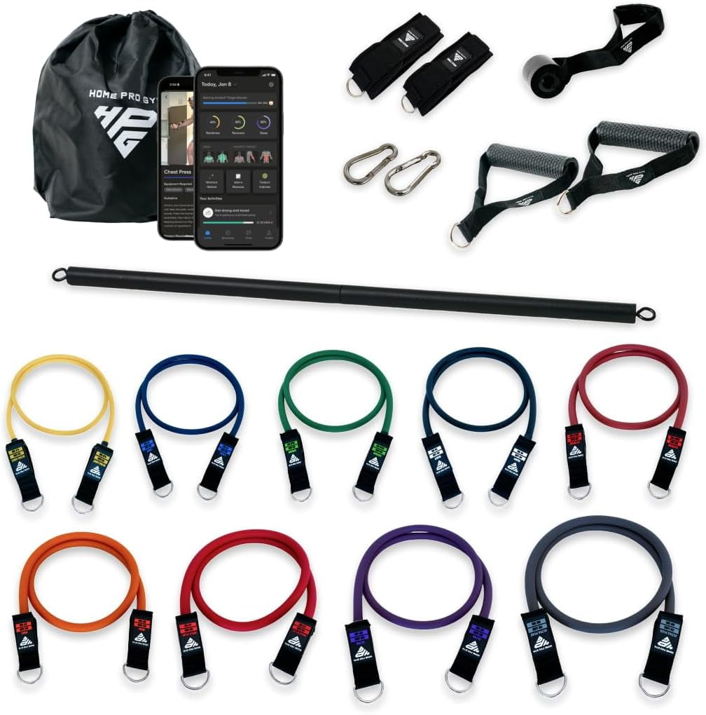 Stackable Resistance Band Set - with Up to 450LBS of Resistance, Band ...