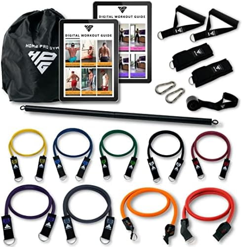 Stackable Resistance Band Set - with Up to 450LBS of Resistance, Band ...