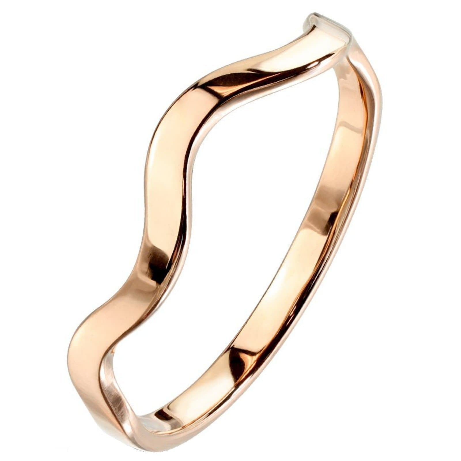 Elemental Wave Ring Womens Rose Gold PVD Plated Stainless Steel ...