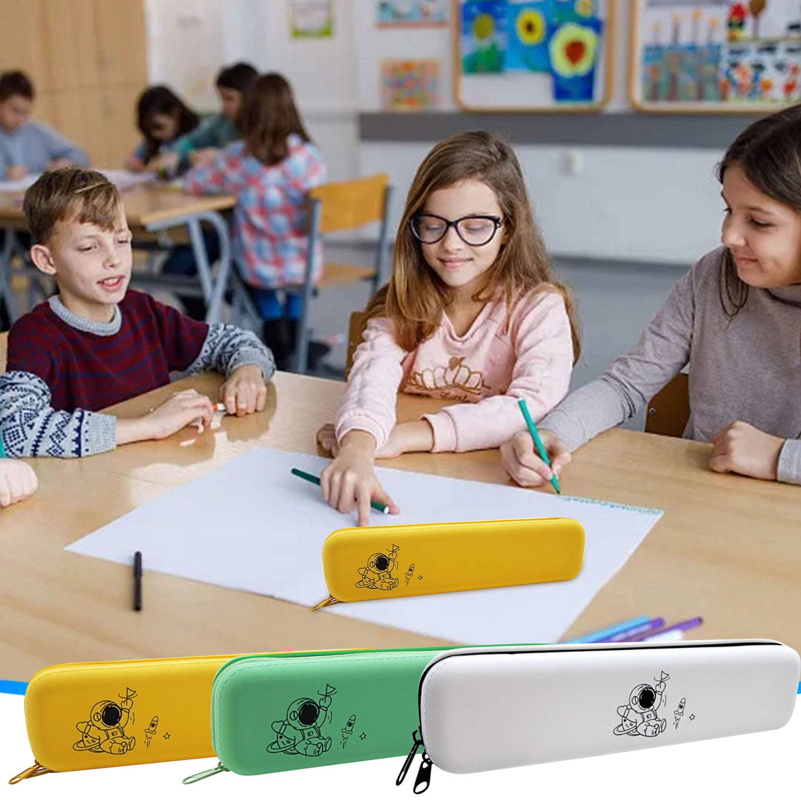 Stackable Rubber Pencil Case with Snap Lid and Handle for Secure ...