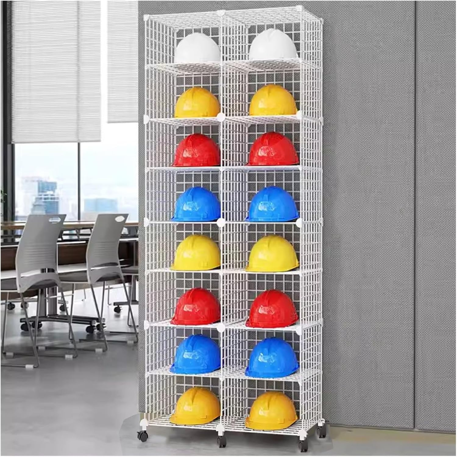 Stackable Safety Helmet Storage Boxes with Wheels, Large Adjustable ...