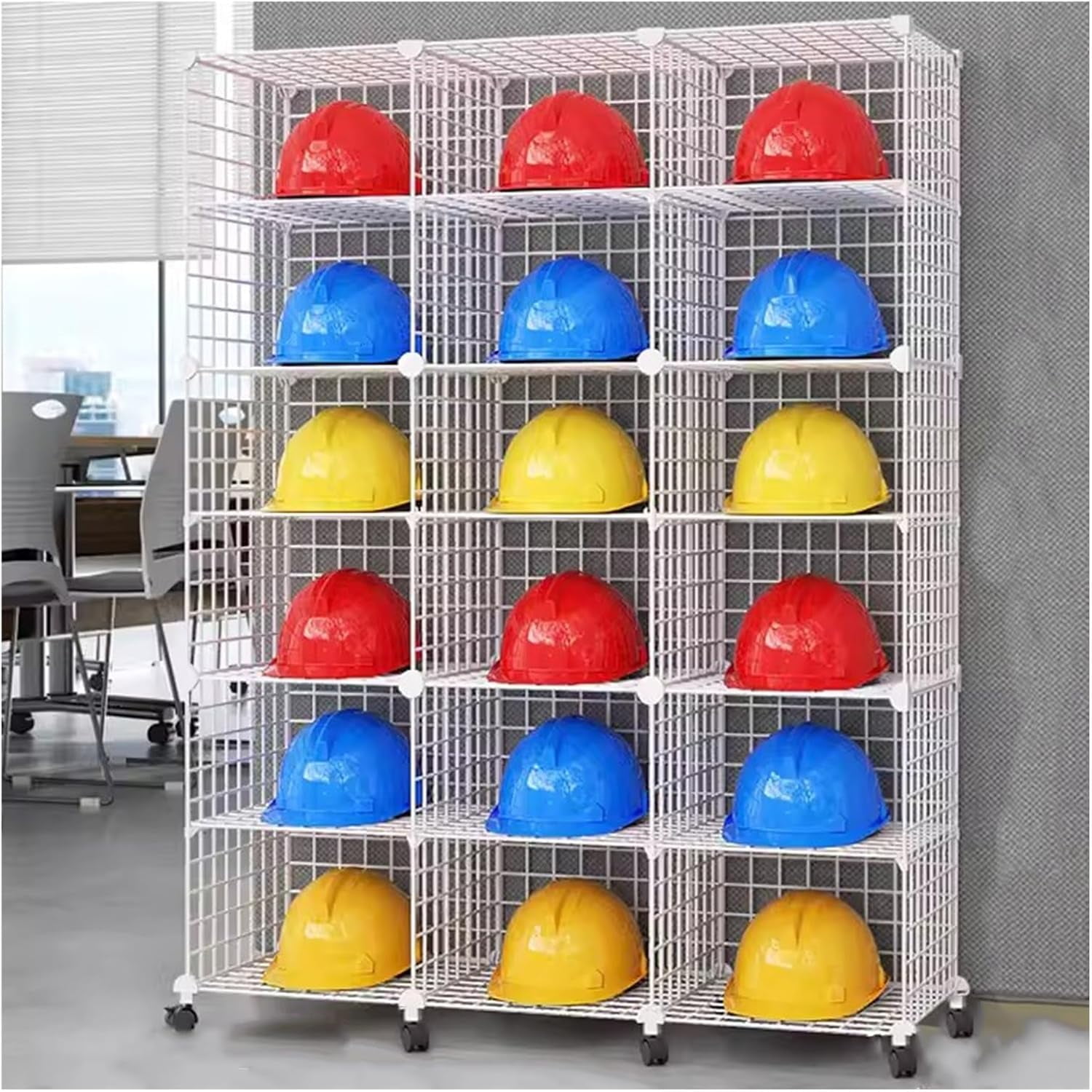 Stackable Safety Helmet Storage Boxes with Wheels, Large Adjustable ...