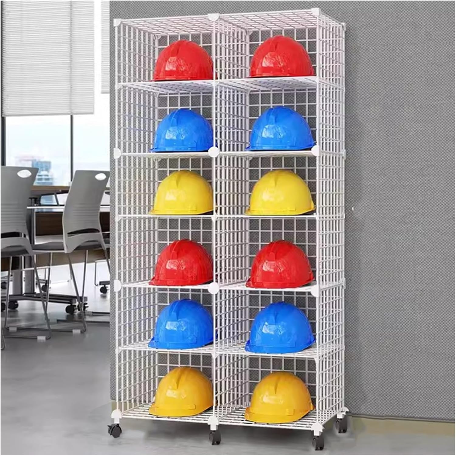 Stackable Safety Helmet Storage Boxes with Wheels, Large Adjustable ...