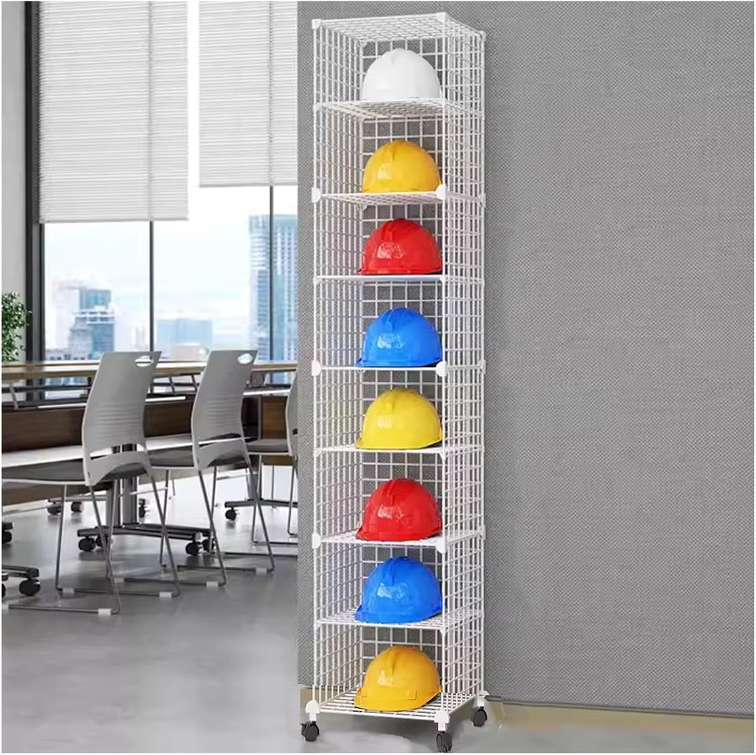 Stackable Safety Helmet Storage Boxes with Wheels, Large Adjustable ...