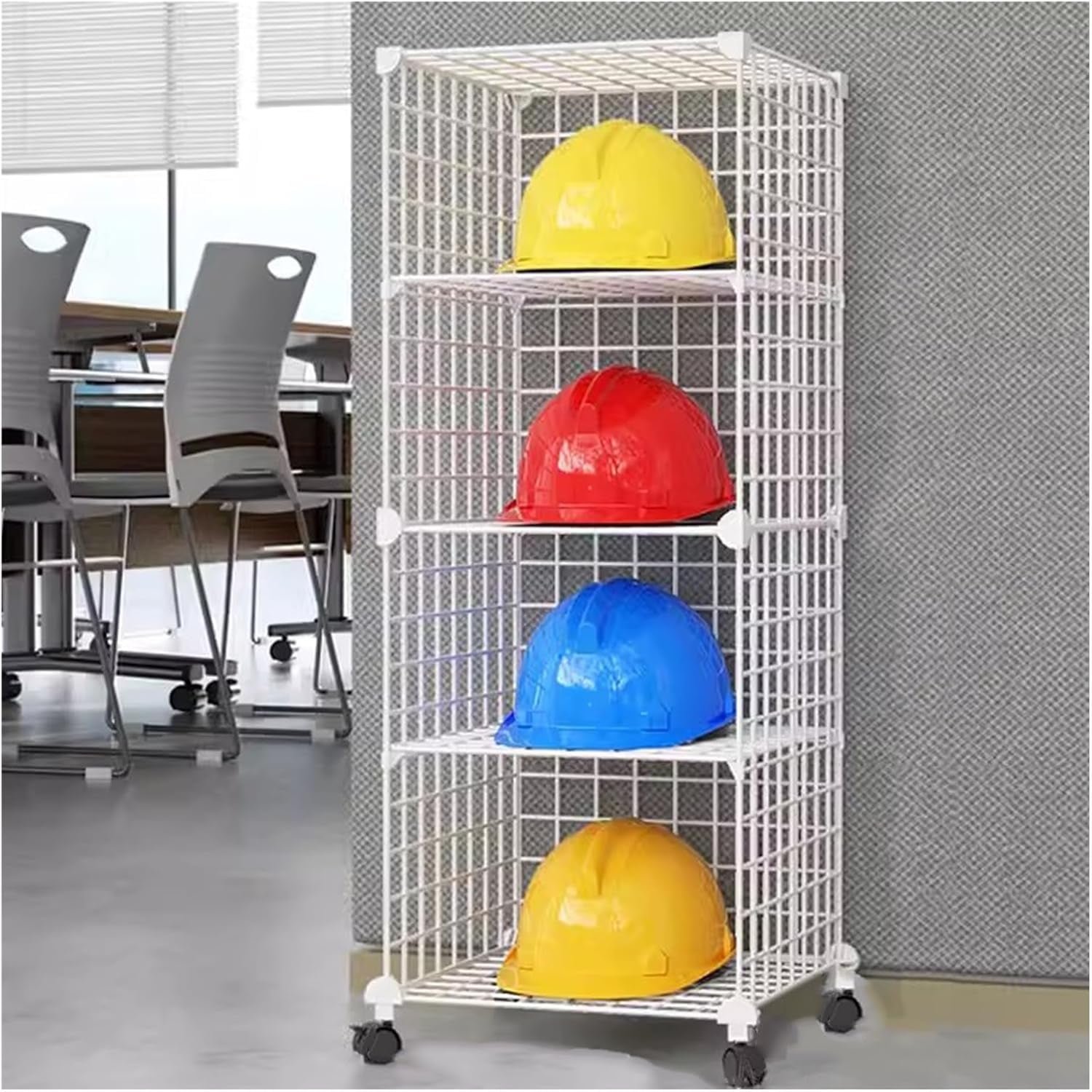 Stackable Safety Helmet Storage Boxes with Wheels, Large Adjustable ...