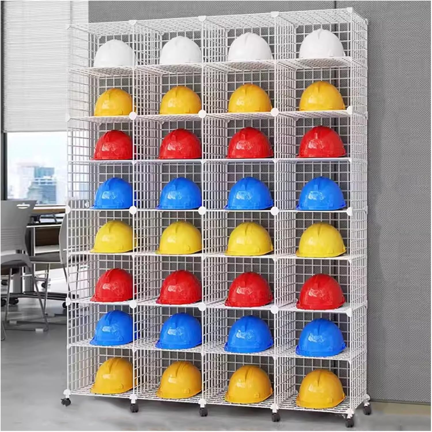 Stackable Safety Helmet Storage Boxes with Wheels, Large Adjustable ...