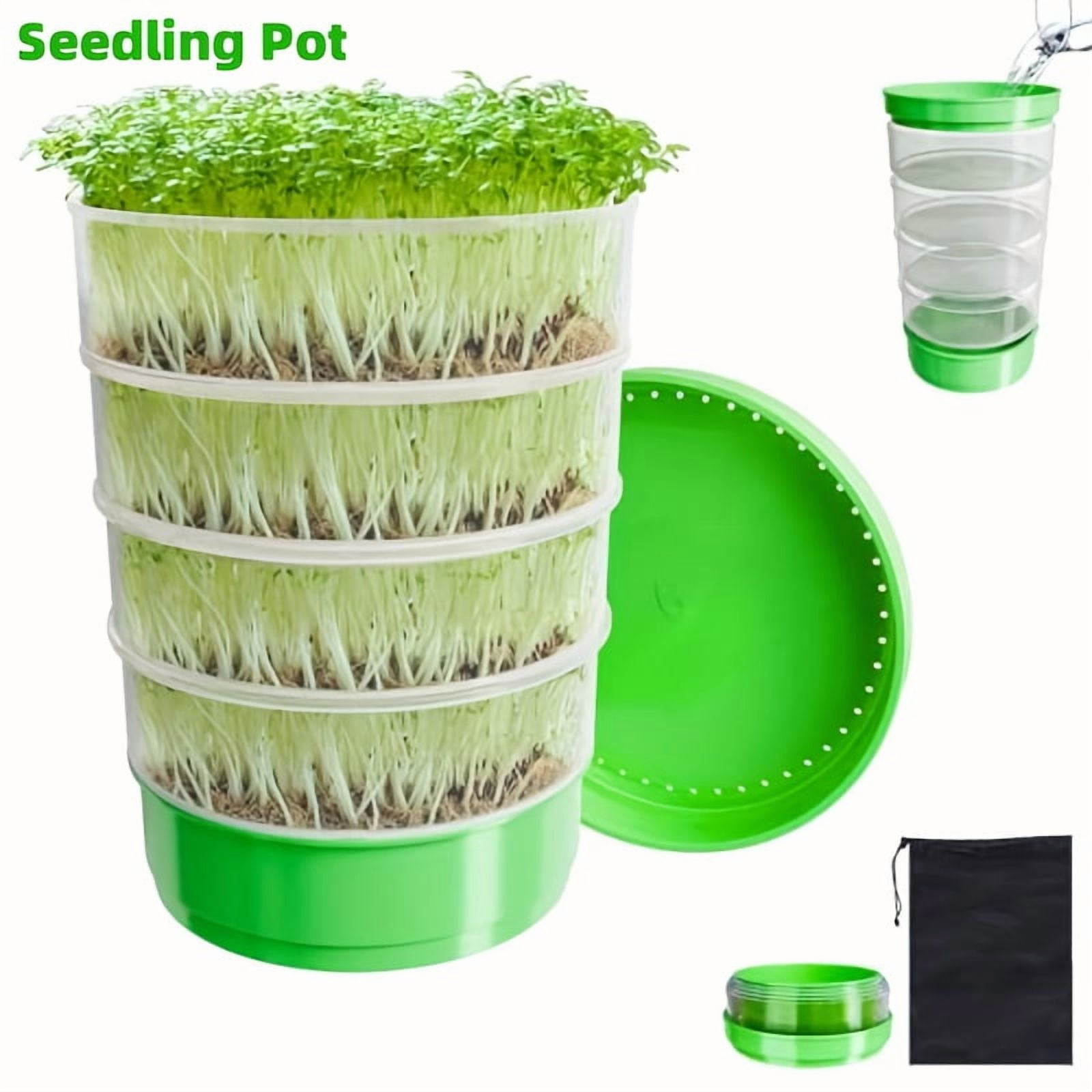 Stackable Seed Sprouter Tray - with Light-Blocking Lid & Drainage Holes ...
