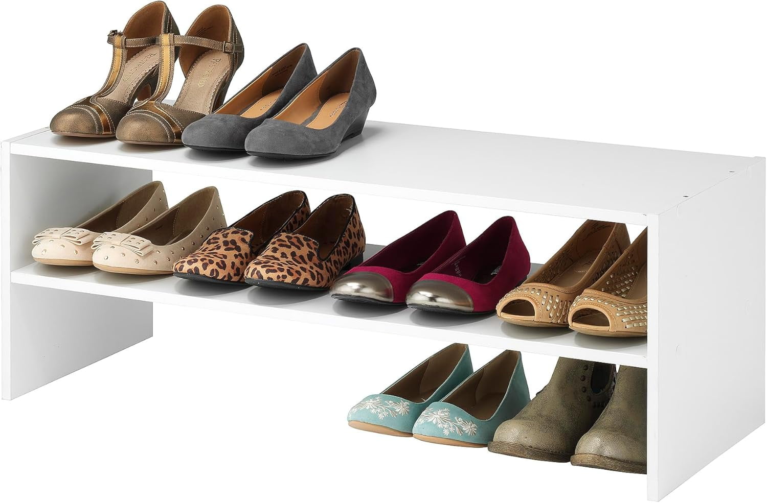 Stackable Shelf Shoe Rack - Space-Saving Wood Storage - Walmart.com