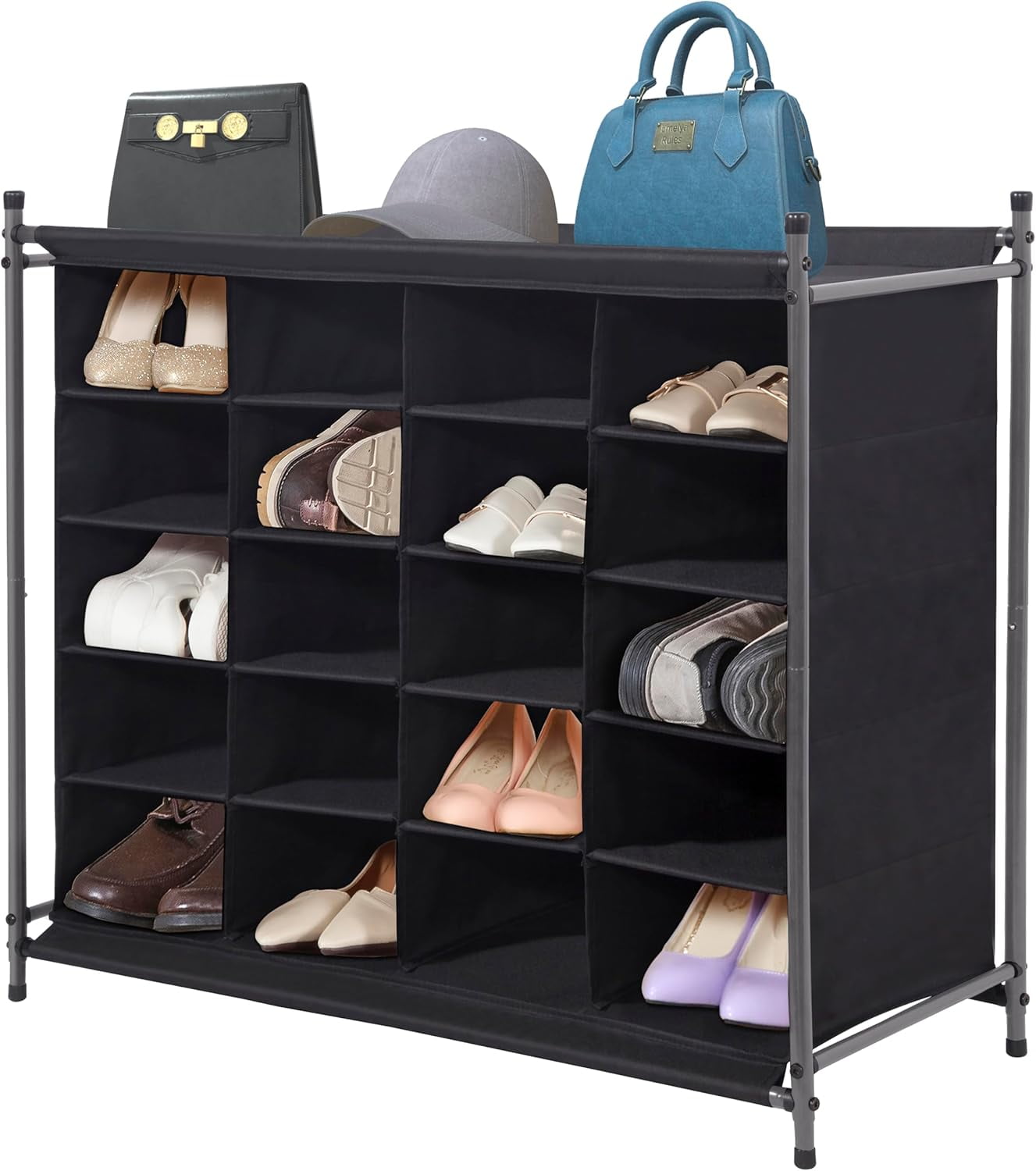 Stackable Shoe Cubby Organizer, Free Standing Shoe Cube Rack for ...
